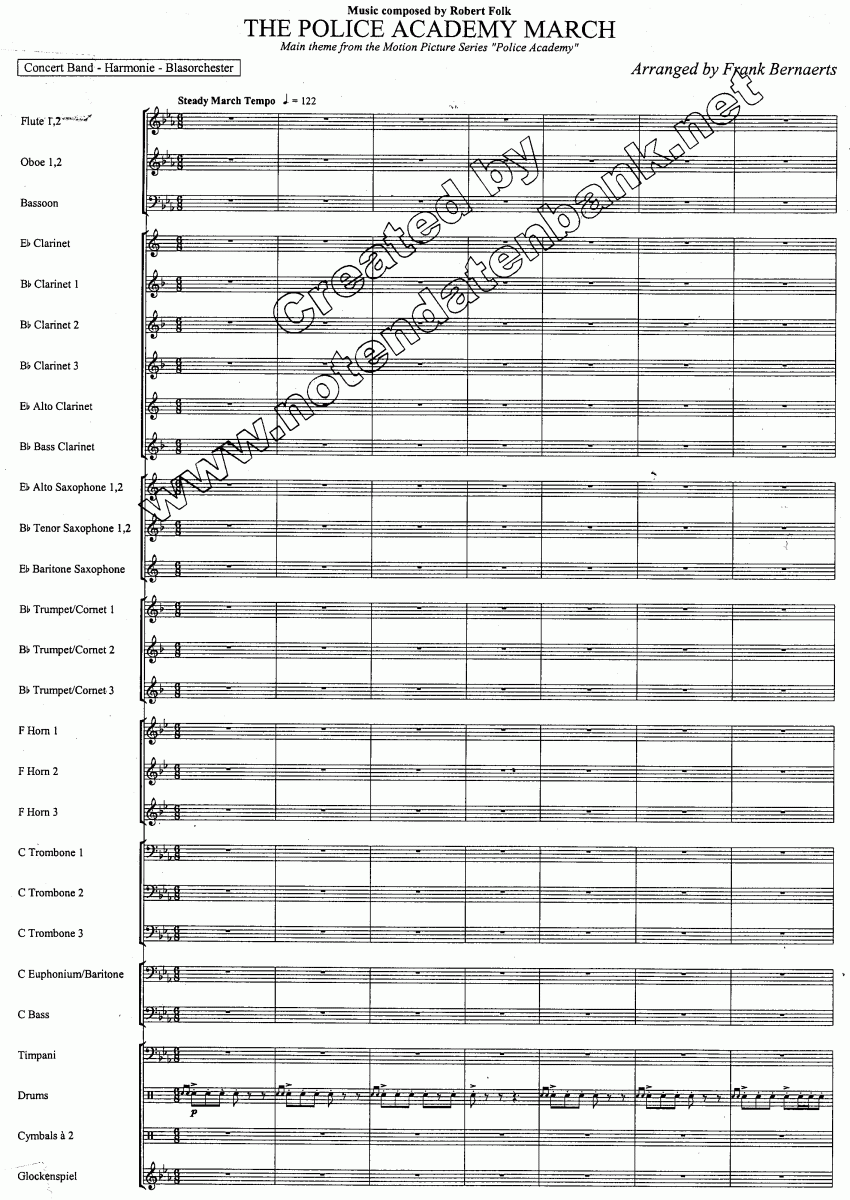 MusicaInfo.net/Detail/Police Academy March, The (4007712)