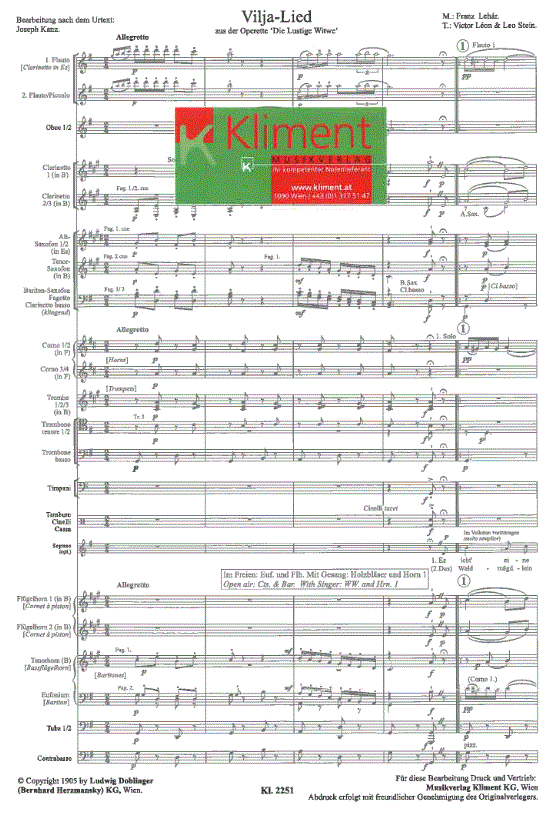 MusicaInfo.net/Detail/Vilja-Lied aus der Operette 'Die Lustige Witwe' (4083800)